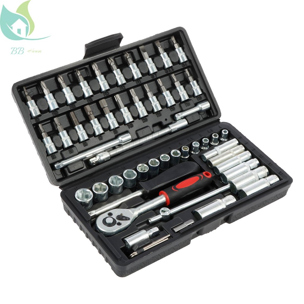 53Pcs Socket Wrench Set Ergonomic Drive Socket Ratchet Wrench Set ...