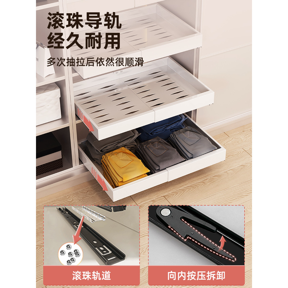 Wardrobe Bag Storage Organizer Inner Clothes Layered Pull-out Rack ...
