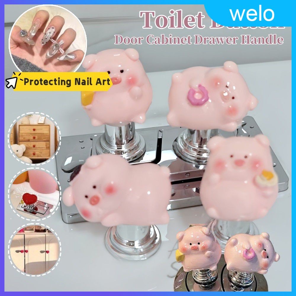 Toilet Press Button Cute Pig Toilet Push Switch Water Tank Flush Button ...