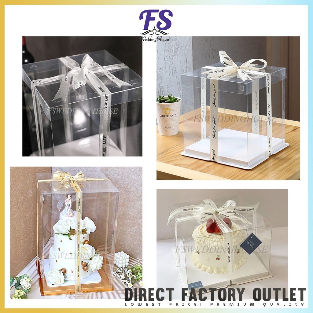 1 SET - PREMIUM CAKE BOX Box/Transparent Box/Doorgift Box/Kotak ...