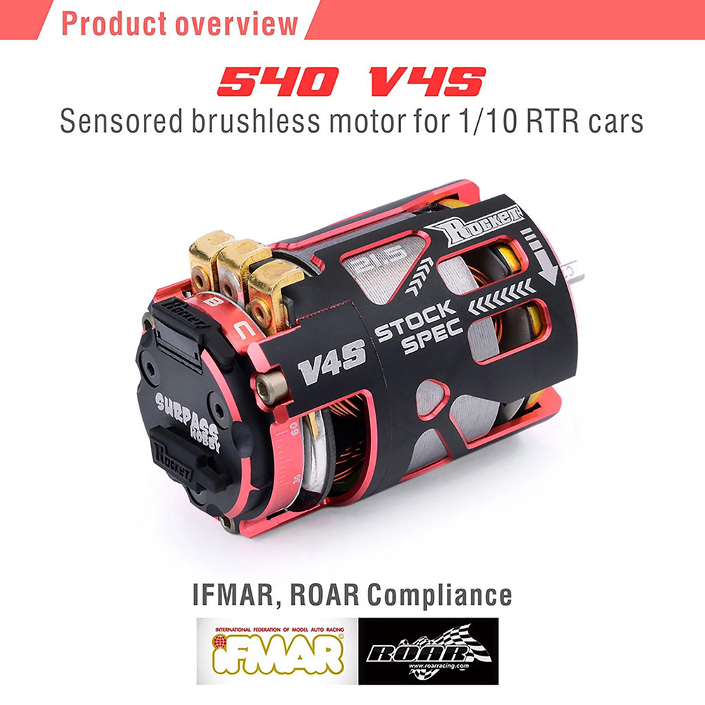 Surpasshobby Rocket 540 V4S Sensored Brushless Motor for 1/10 1/12 1/14 ...