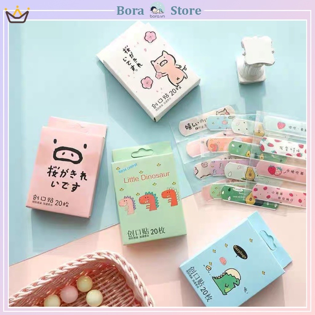 20PCS/BOX First Aid Cute Cartoon Band Adhesive Bandages Emergency Kit ...