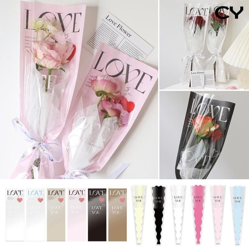 50Pcs Lot Single Rose Flower Packaging Bag Gift Wrapping Paper Wedding ...