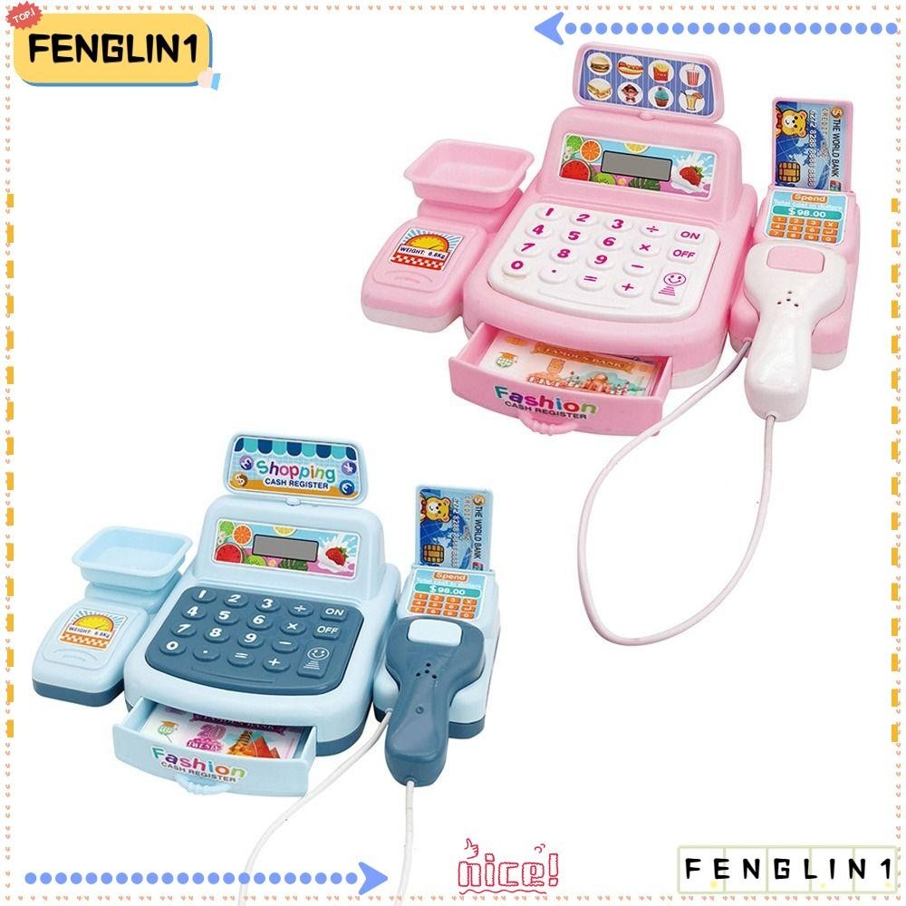 FENGLIN Simulation Cash Register, Play House Lighting Supermarket Cash ...