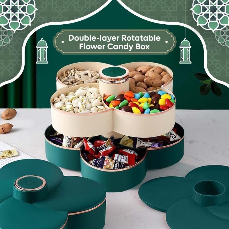 2024 Double-layer Rotatable Flower Candy Box Hari Raya Aidilfitri ...