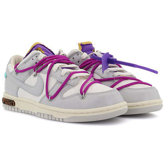DM1602-111 Off‑White Nike Dunk Low Lot 28 White Purple (Men's) | Shopee ...