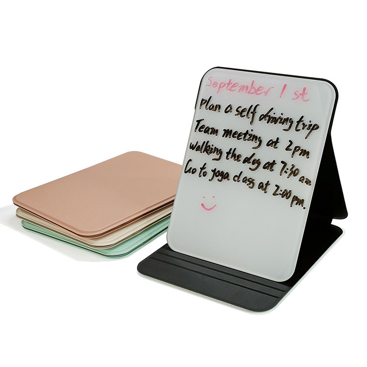 Pu Shell Tempered Glass Desktop Small Whiteboard Foldable Portable ...
