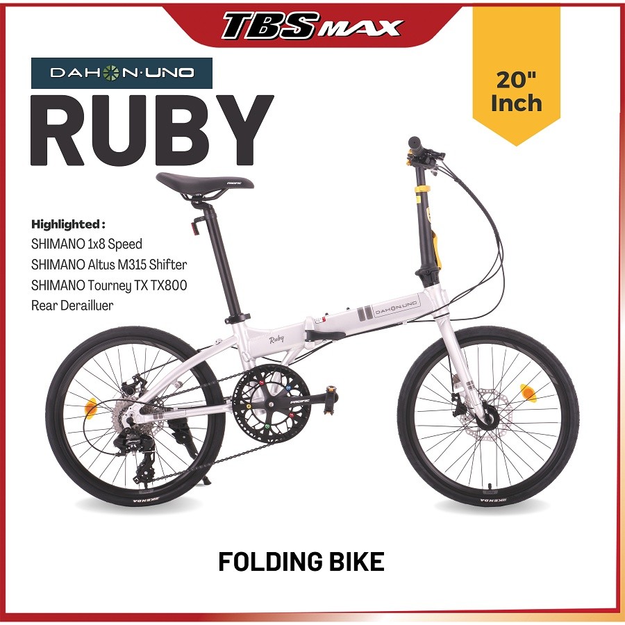 DAHON UNO RUBY 20" SHIMANO 8 Speed Aluminum Folding Bike / Basikal ...