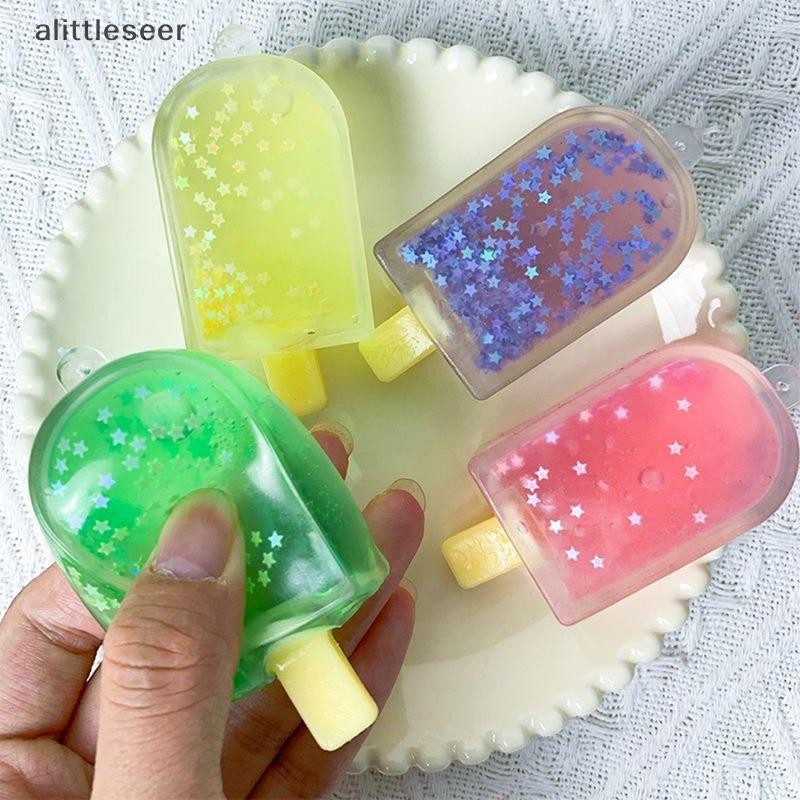 EE 2Pcs 2025 Mochi Taba Squishy Glitter Popsicle Stick Fluffy Ice Cream ...