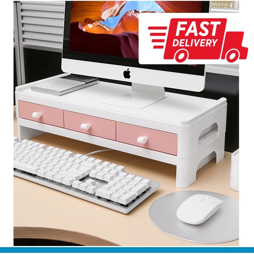 Stackable Multifunctional Computer Monitors Stand Riser With Drawer ...