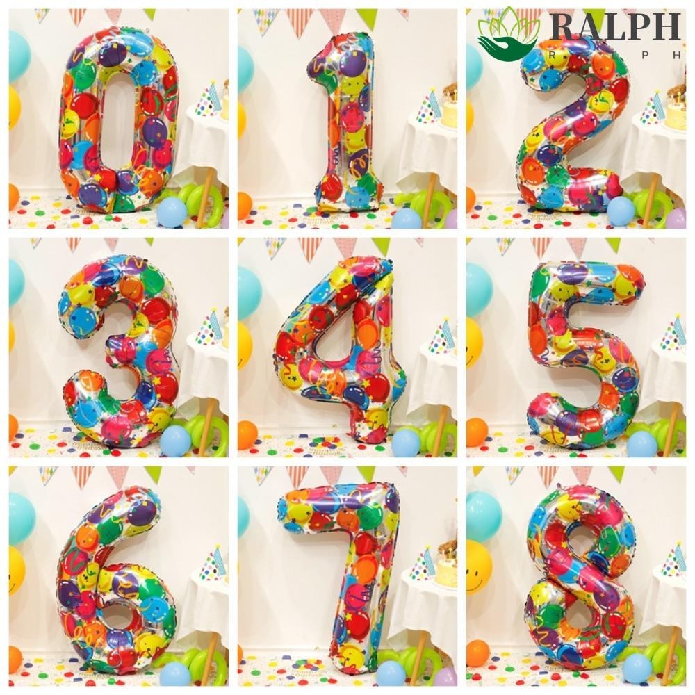 RALPH Colorful Number Foil Balloons, 40 Inch Digital Colorful Digit ...