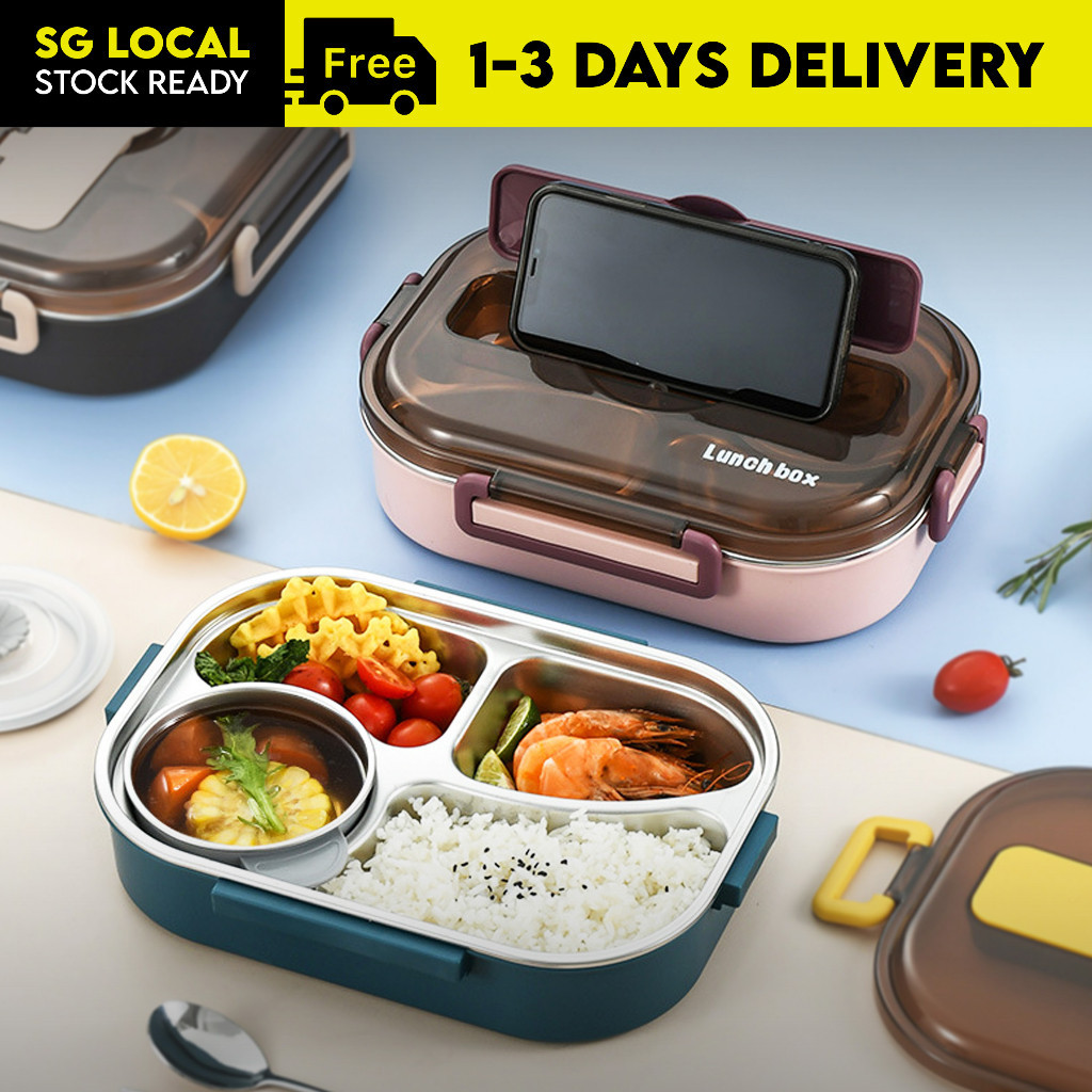 [SG STOCK] 316 Stainless Steel Heatable Lunch Box Insulation Bento Box ...