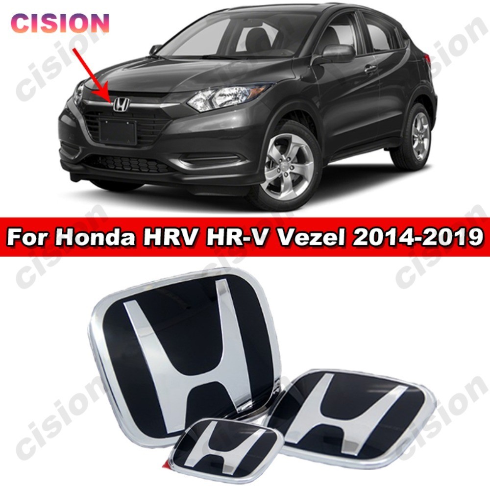 1Pc Acrylic Honda Black 3D Emblem Front Rear Steering Wheel Logo Frame ...