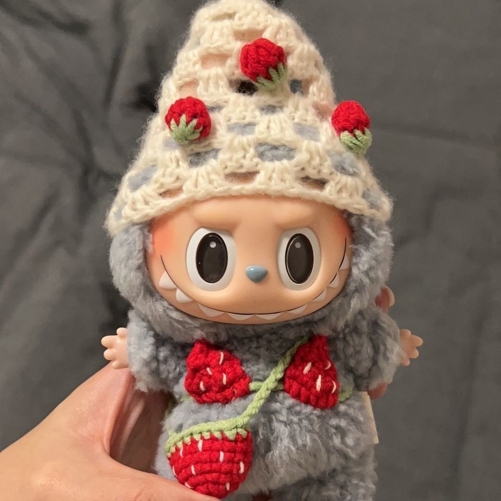 Crochet labubu Vinyl Baby Clothes labubu Handmade Doll Clothes Macaron ...