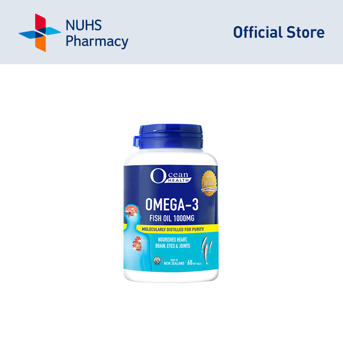 Ocean Health Omega 3 Fish Oil 1000MG 60 Softgel Capsules [NUHS Pharmacy ...