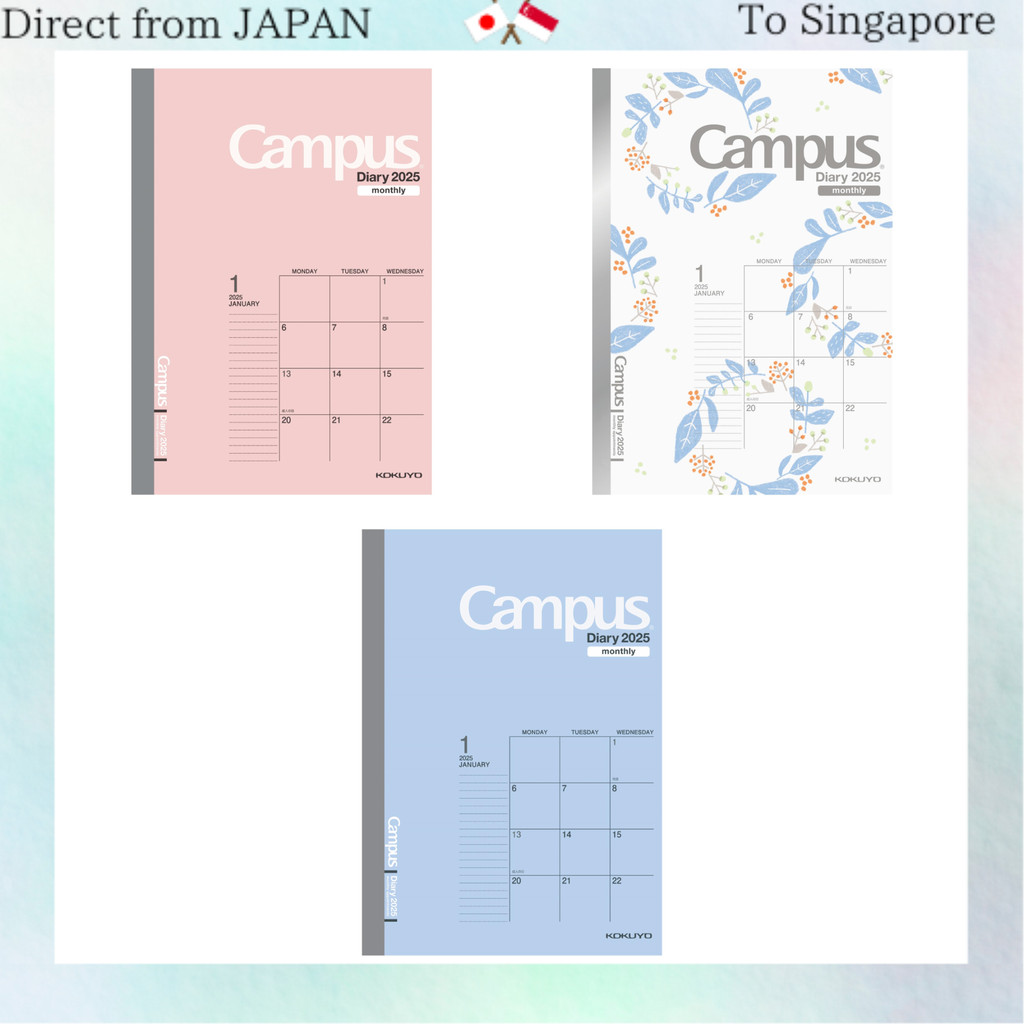 KOKUYO Notebook 2025 Campus Diary Monthly Block Standard A5 Pink Ni-CMP-A5-25 Starts in December ...