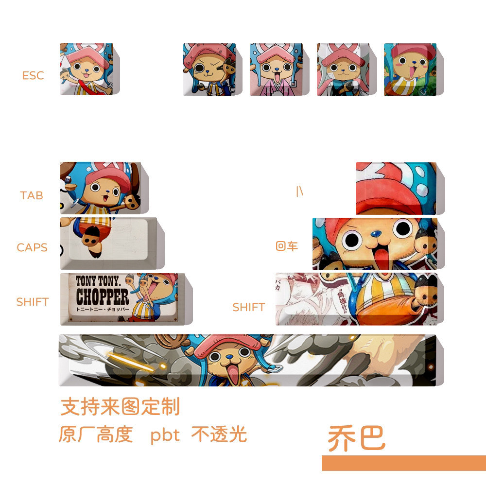One Piece Theme Keycap Chopper Peripheral Anime Mechanical Keyboard ...