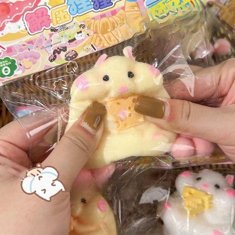 Flocking hamster Squeeze toy Mochi Taba Squishy Toy Fidget Toy Silicone ...