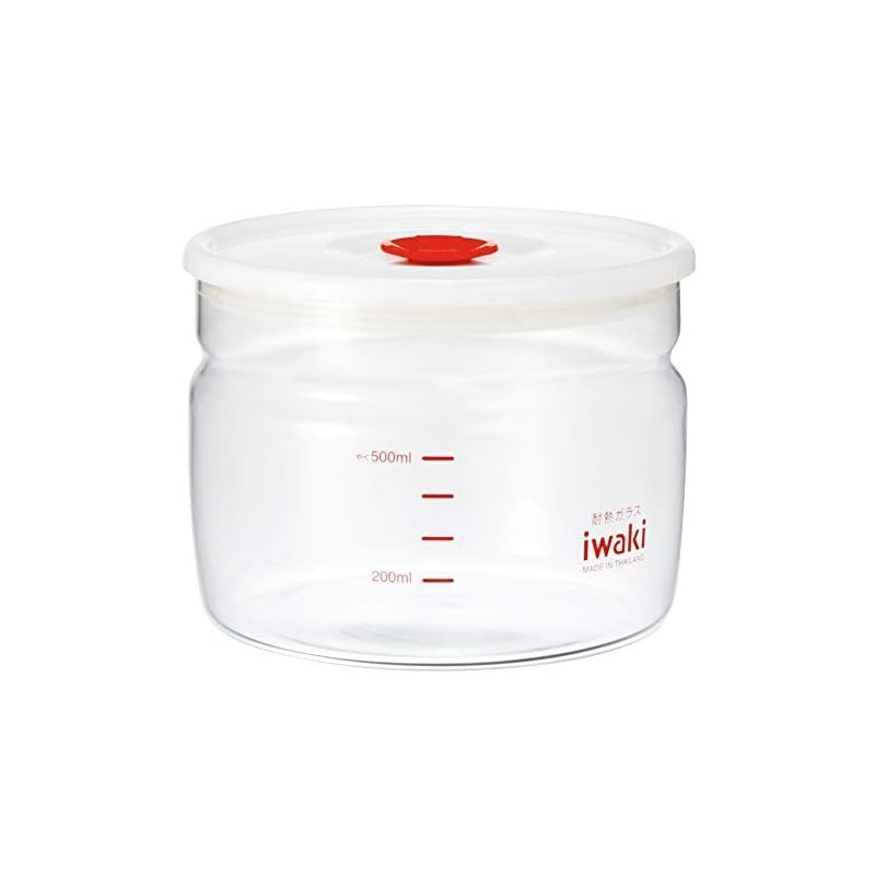 iwaki Heat-resistant glass airtight container, canister, 12.4cm dia. x ...