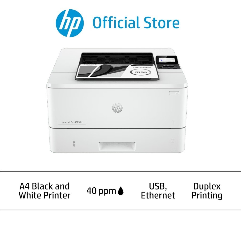 HP LaserJet Pro 4003dn Printer Mono Laser Printer / Print, Scan and Copy / Duplex / 3 Years ...