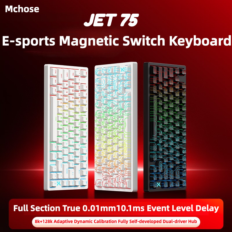 MCHOSE Jet 75 Magnetic Switch Mechanical Keyboard Wired Rapid Trigger Office Customised Low ...