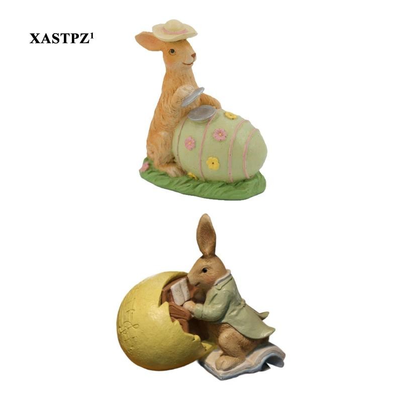 [Xastpz1] Easter Bunny Statue Animal Sculpture Cute Table Centerpiece ...
