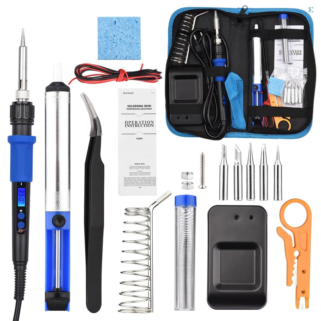 Soldering Iron Kit Adjustable Temperature Welding Tool 15 in 1 ...