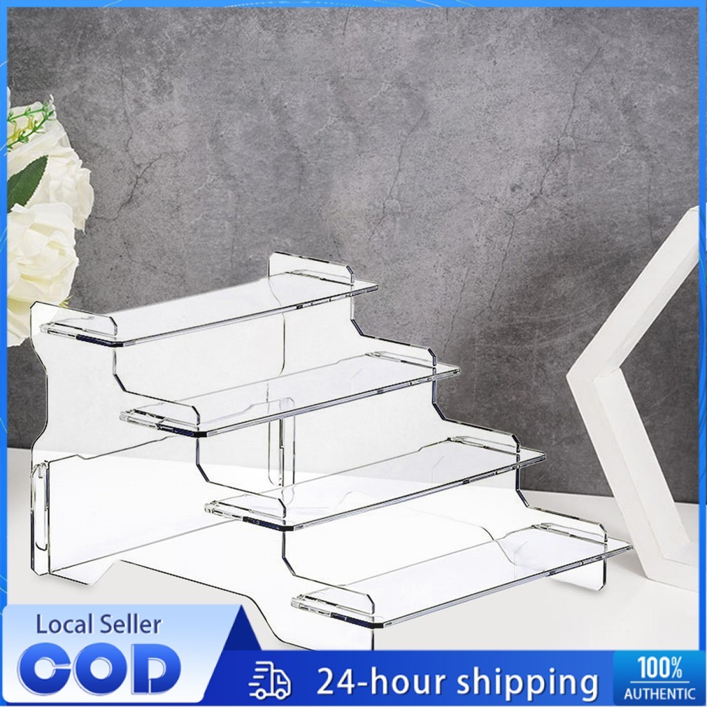 Acrylic riser shelf Ladder Display Rack Storage Showcase Fixtures ...