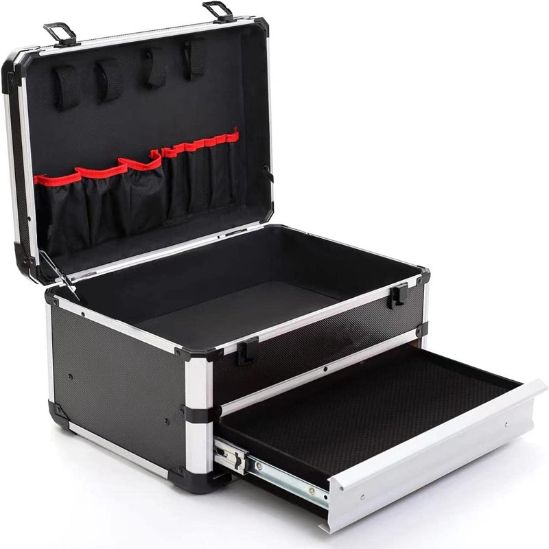 Aluminum Case Tool Box With Drawers Portable Multi Tool Storage Case ...