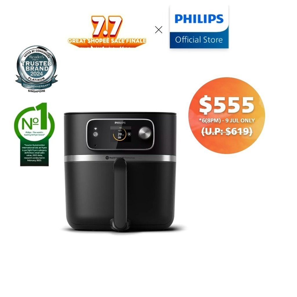 PHILIPS 8.3L 7000 Series 22-in-1 Airfryer Combi XXL Connected - HD9880 ...