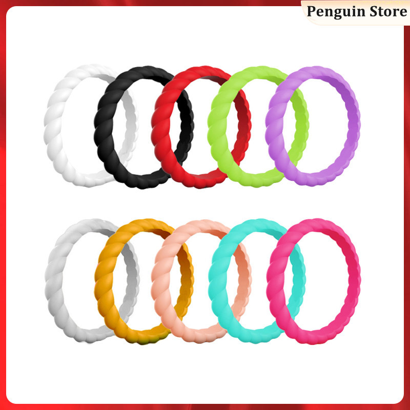 10 Pcs Adult Fidget 3mm Thin Silicone Braided Belly Button Finger ...