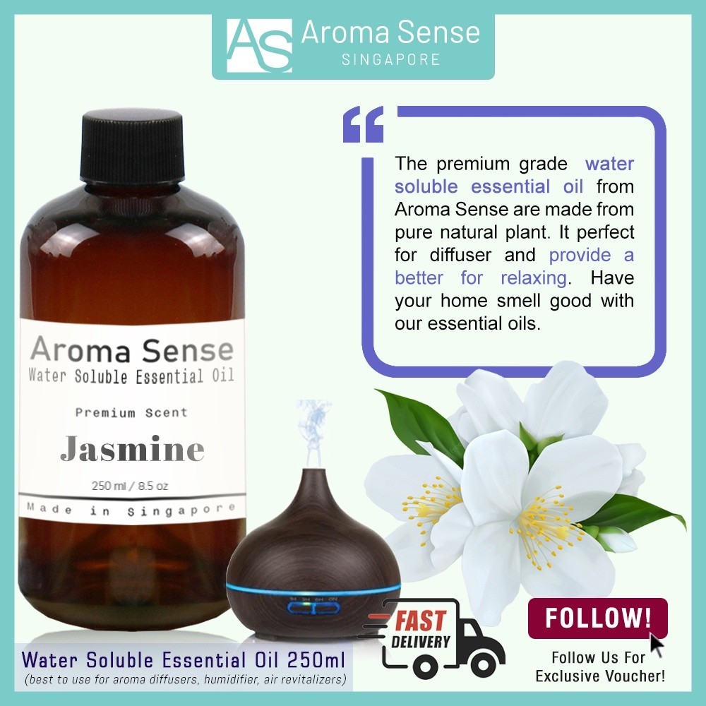 Aroma Sense Jasmine Scent Water Soluble Essential Oil (250ml) | Shopee ...