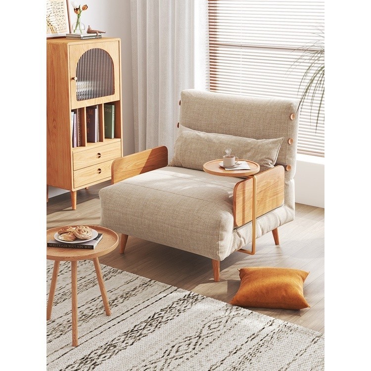 Huanas Japanese sofa bed foldable dual purpose living room solid wood ...