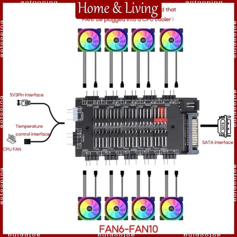 AOTO 12V 4pin AURA 5V 3 pin ARGB RGBW Cable Splitter Hub Case w ...