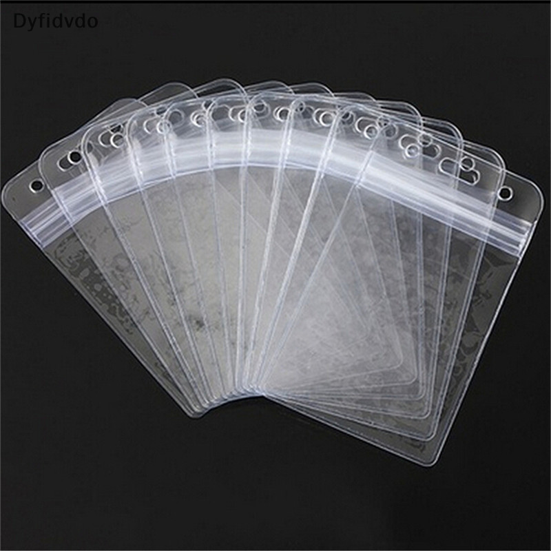 Dyfidvdo 10 PCs Clear Plastic Vertical Waterproof Name Tag Zipper ID ...