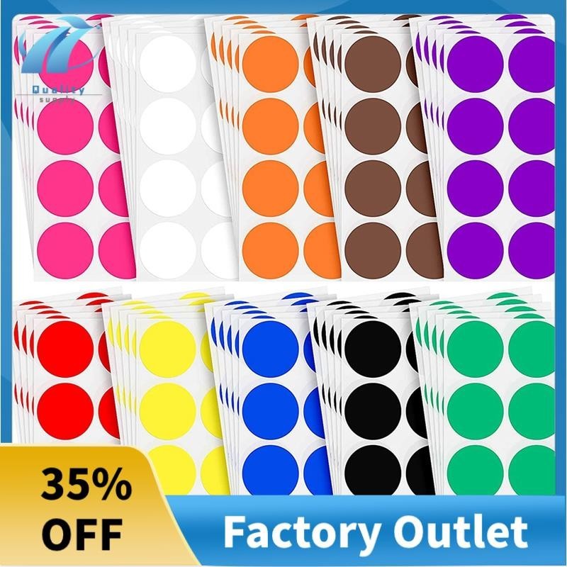 2 Inch Round Color Coding Sticker 10 Assorted Colors Circle Dot Labels ...