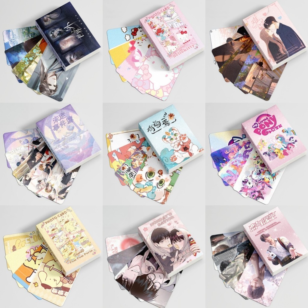 50pcs/box Manga Manhwa Laser Holographic Lomo Cards Comic Cartoon ...