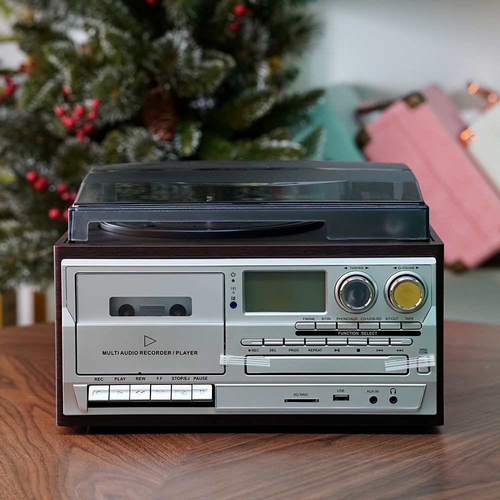 Vinyl Record Player Retro Phonograph Multi-Function CD Tape USB Built ...