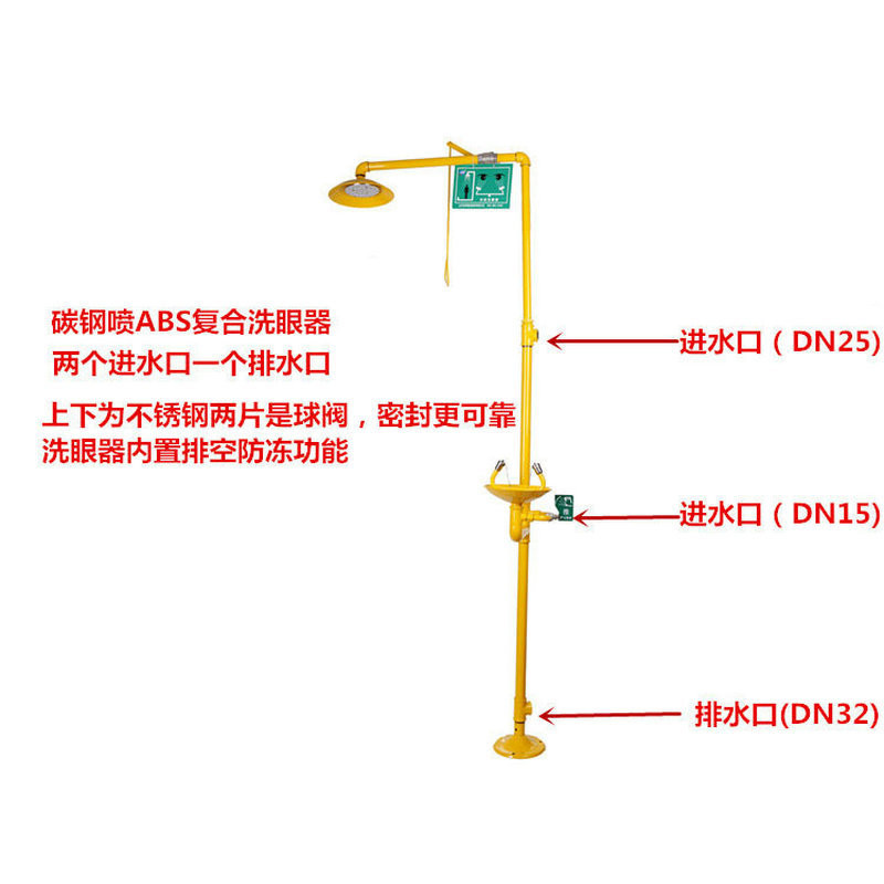 Factory Inspection Eye Wash Carbon Steel Sprayer ABS Composite Eye Wash ...