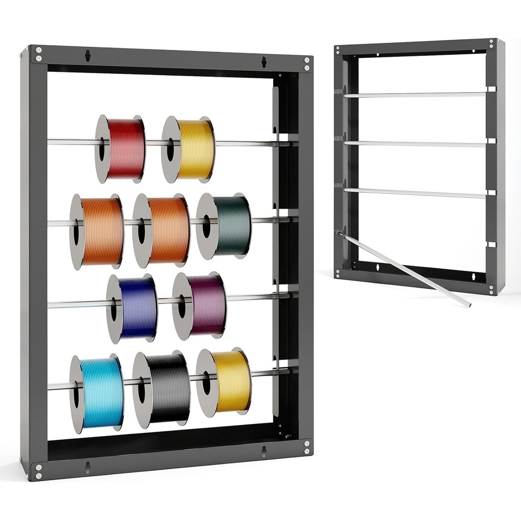 Goplus Wire Spool Rack, Wall Mounted Ribbon Holder Organizer Rack with ...