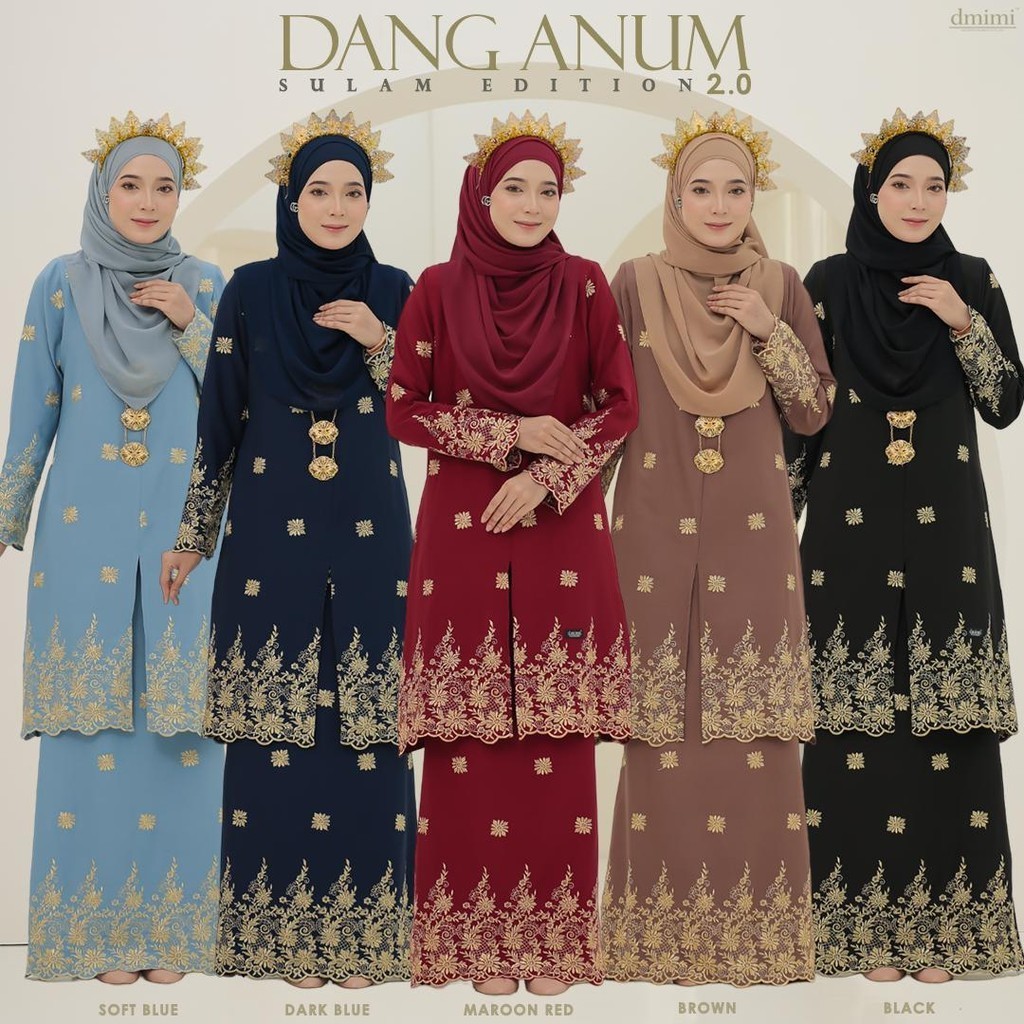 Dmimi EXCLUSIVE DANG ANUM Embroidered Long Pahang Kurung Shirt ...