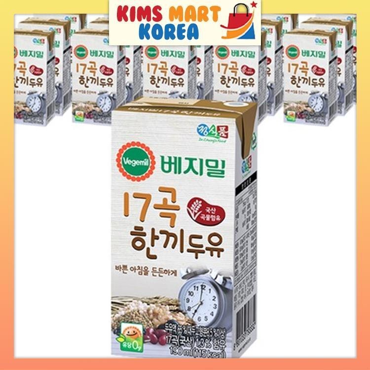 Vegemil 17 Grains Soy Milk Korean Best Selling Drink Food 190ml x 16pcs | Shopee Singapore