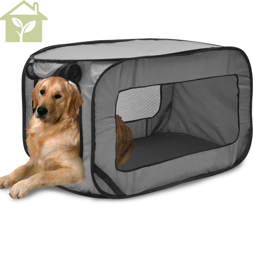 Dog Travel Crate Foldable Pop Up Dog Crate with Storage Bag 36.6×20.5× ...