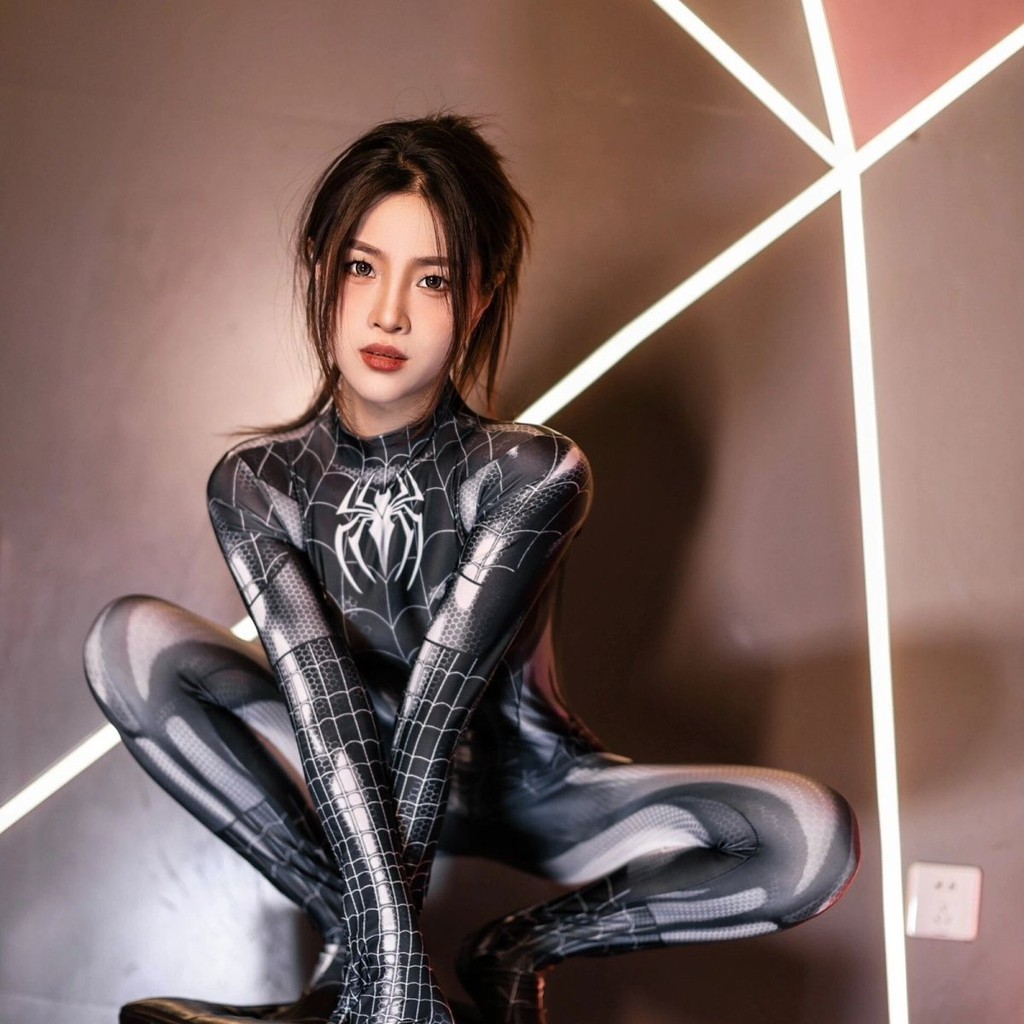 Halloween Cos Costume Spider-Man Printed Tight Jumpsuit Y2g Festival ...