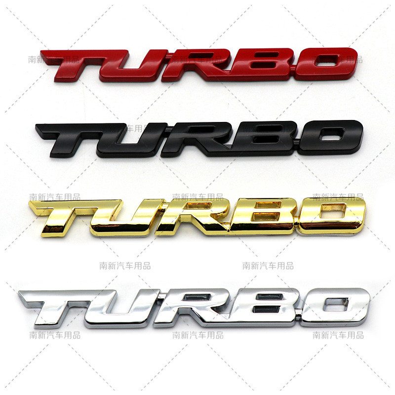 Turbocharged TURBO Car Logo Sticker Sports Logo Metal Tail Box Car Logo ...