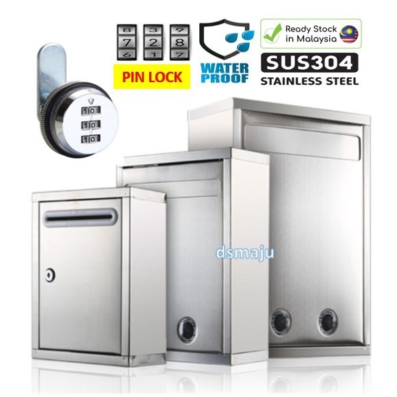 SUS304 Stainless Steel Letter Box Keyable Wall Mounted Solid Letter Box ...