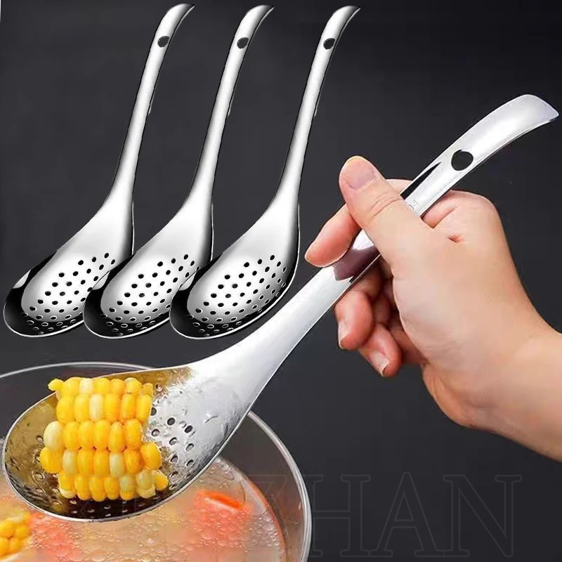 Stainless Steel Strainer Spoon - Perforated Skimmer Colander - Removing ...
