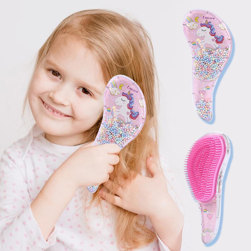 New Cute Unicorn Hairdressing Comb for Kids Anti-knot Massage Flowing ...