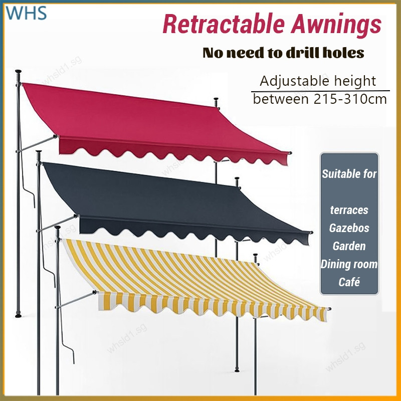 Upright awning slanting canopy folding retractable shed store hand ...