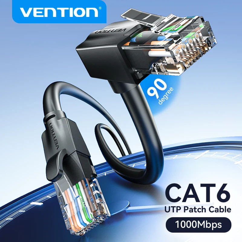 Vention Ethernet Cable Cat6 UTP 90 Degree Downard Right Angle Patch ...